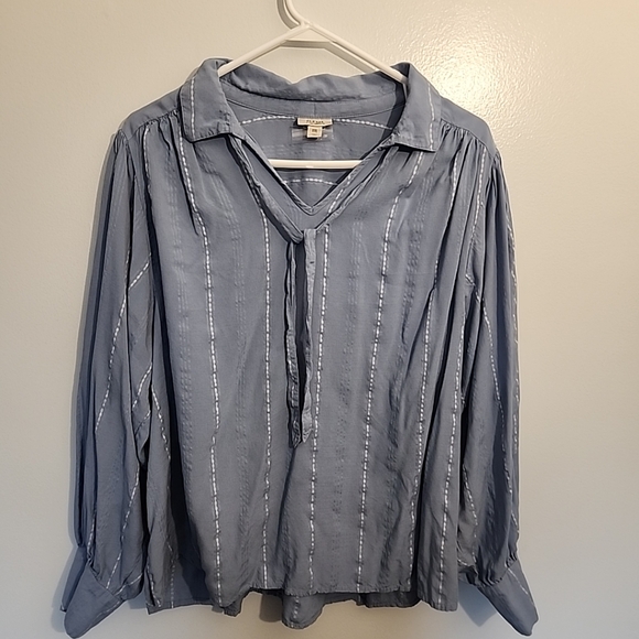 a.n.a | Tops | Ana Womens Blue Striped Top Xxl | Poshmark